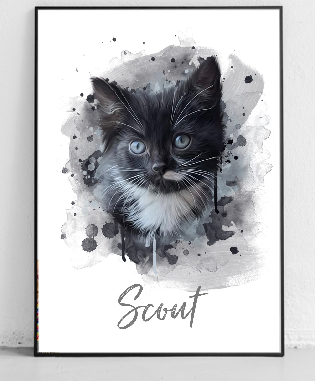 Paint Splat Pet Portrait Print Gift