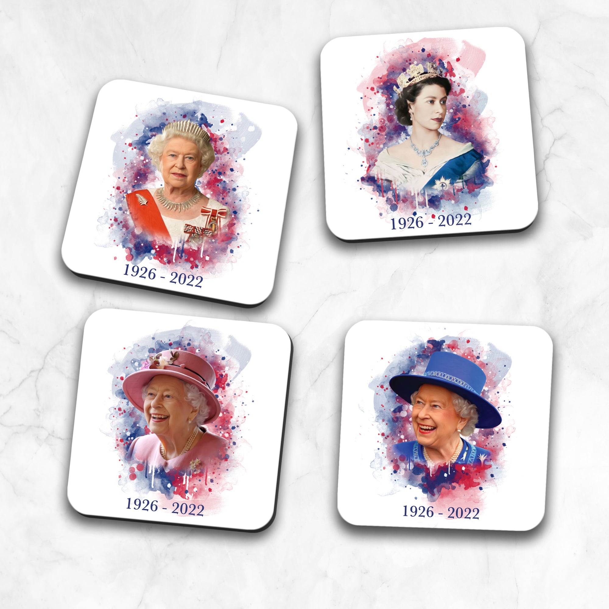 Queen Elizabeth II Commemorative 4 Pack Coasters