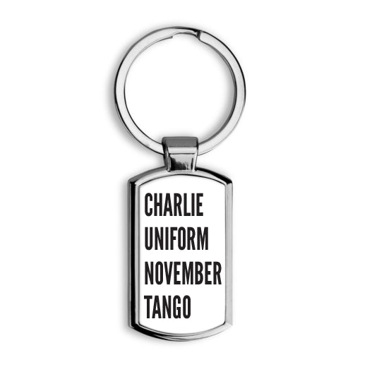 Charlie Uniform November Tango Keyring
